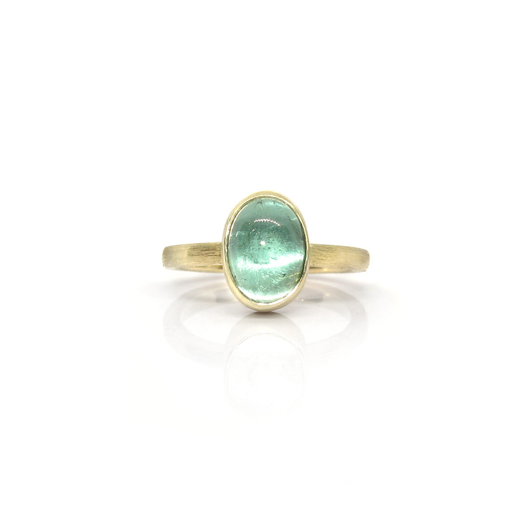 Verkocht. Gouden ring met blauwe toermalijn – Jasca Jewels